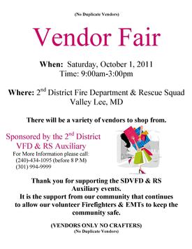 Vendor Fair - Second District Vol Fire Department and Rescue Squad