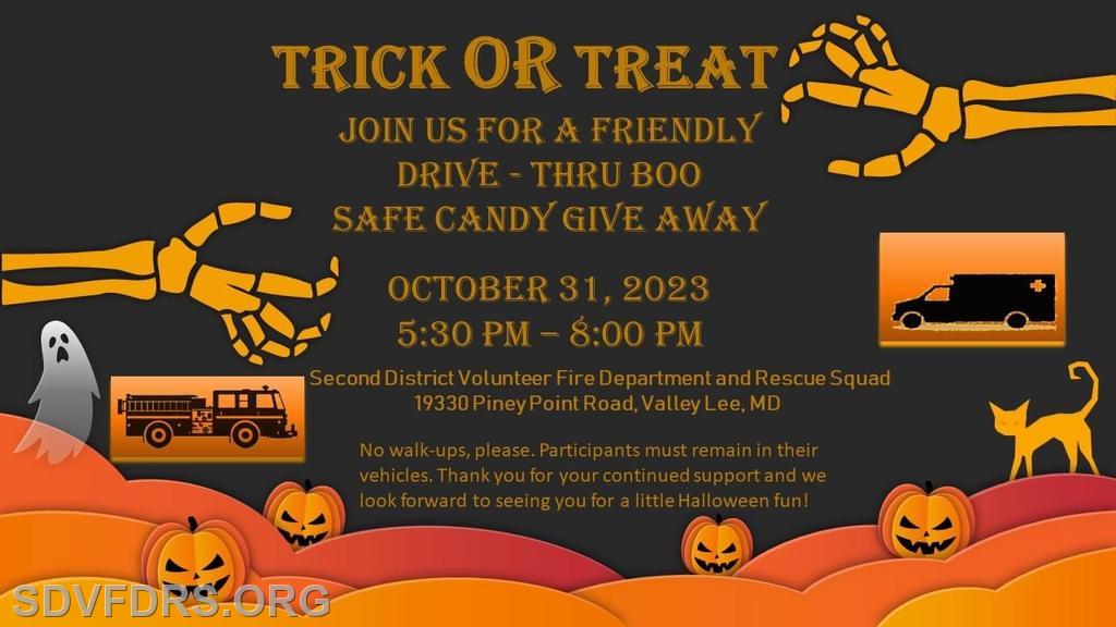 Safe Trick or Treat "Drive-Through Boo" - Second District Vol Fire ...